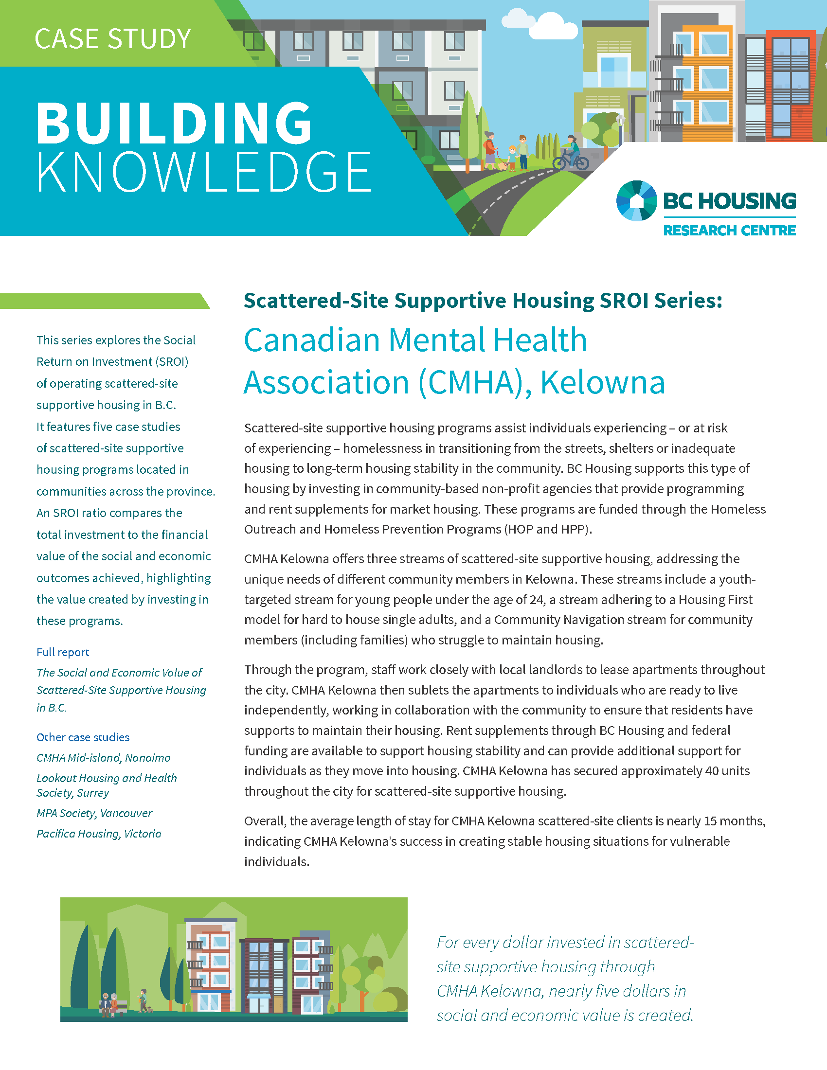 Scattered-Site Supportive Housing SROI Case Study Series: Canadian Mental Health Association ...