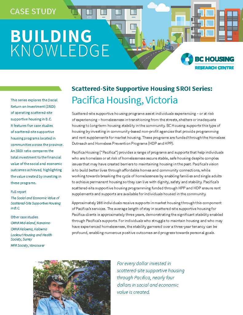 Scattered-Site Supportive Housing SROI Case Study Series: Pacifica Housing, Victoria - Research ...
