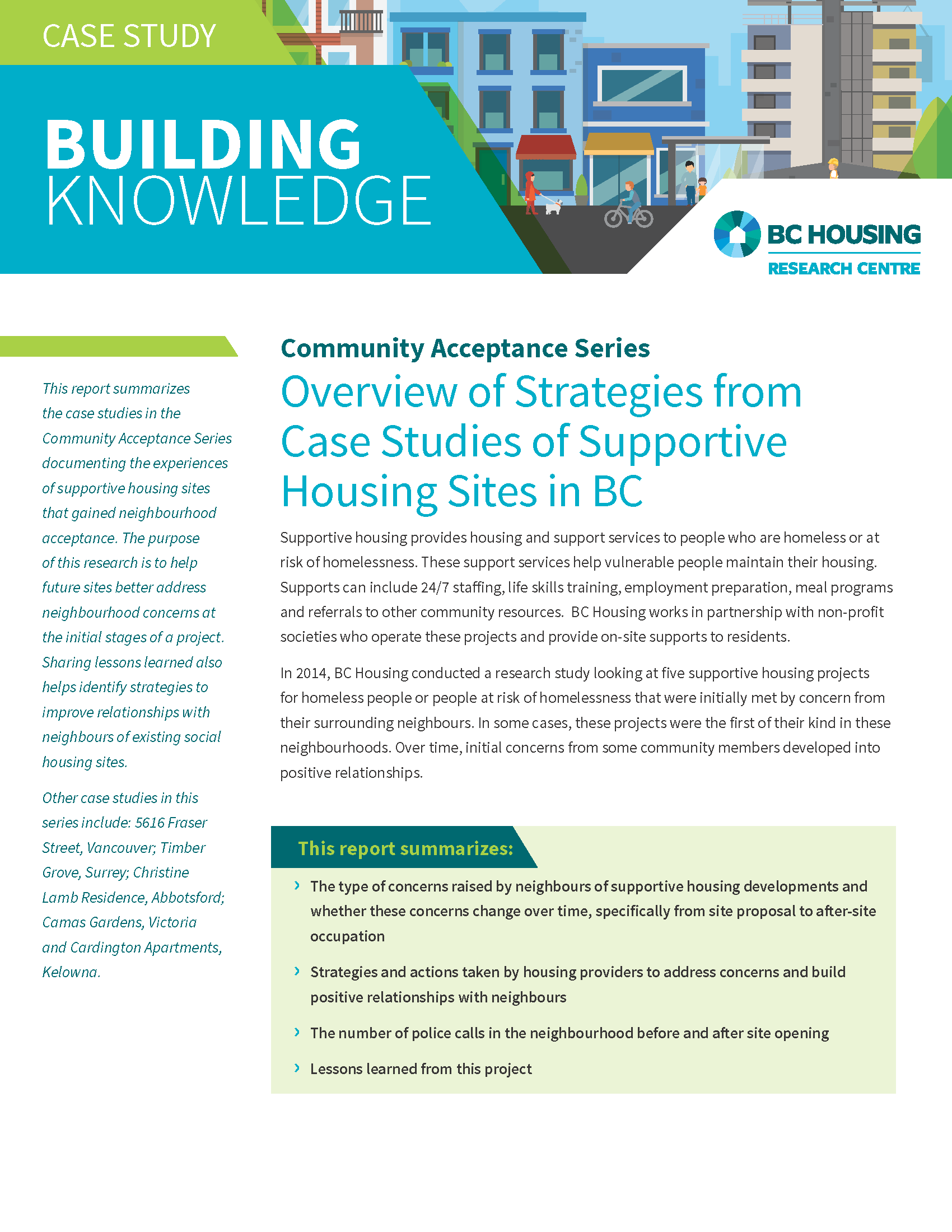 Community Acceptance Series: Supportive Housing Case Study Overview ...