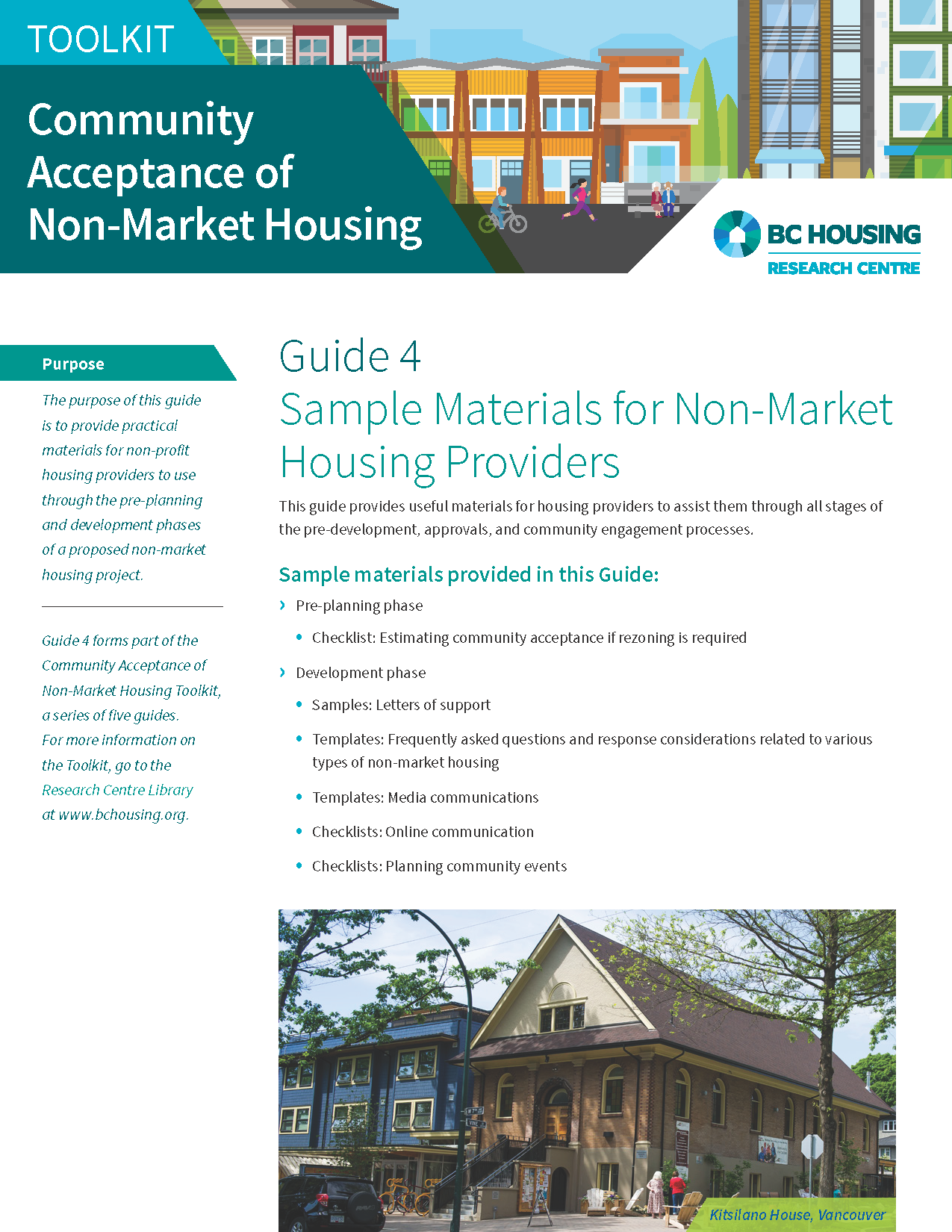 Community Acceptance of Non-Market Housing Toolkit - Guide Four: Sample ...