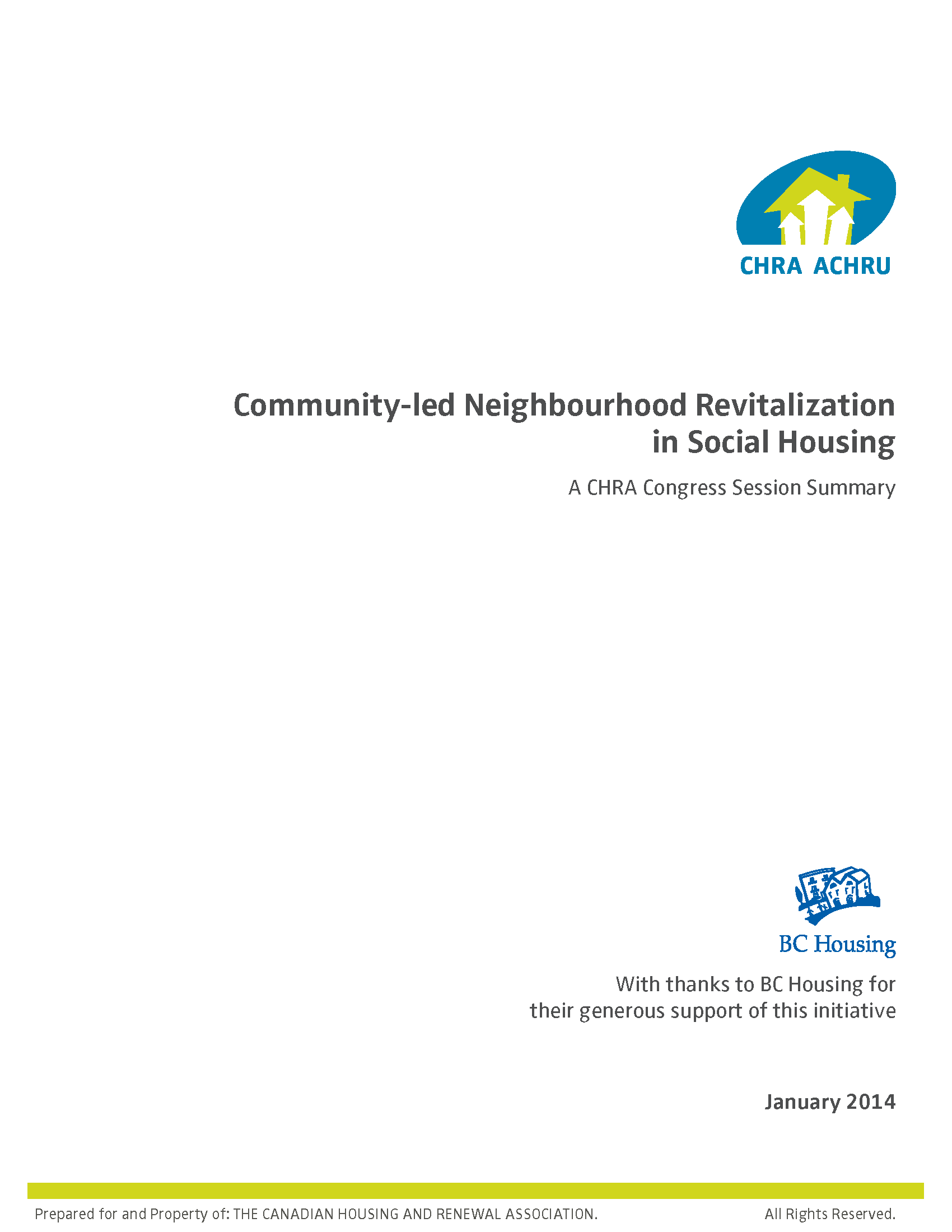 Community-led Revitalization in Social Housing - Research Centre - BC ...