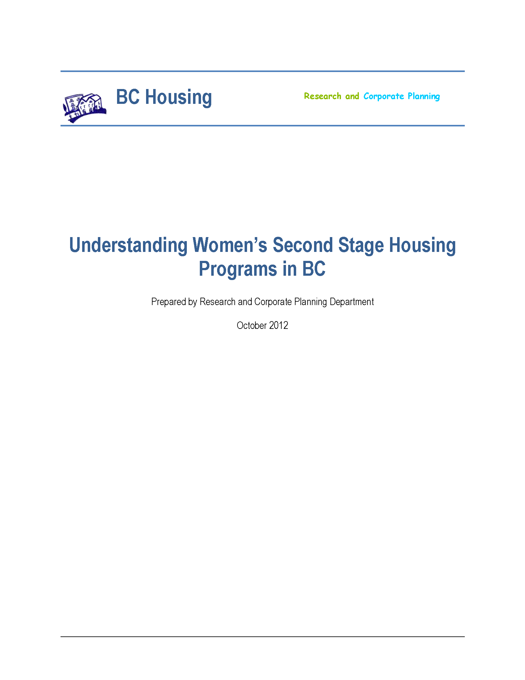 Understanding Women's Second Stage Housing Programs in B.C. - Research ...