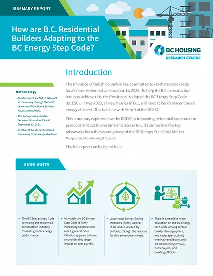 2021 BC Energy Step Code Market Response Study: Summary Report ...